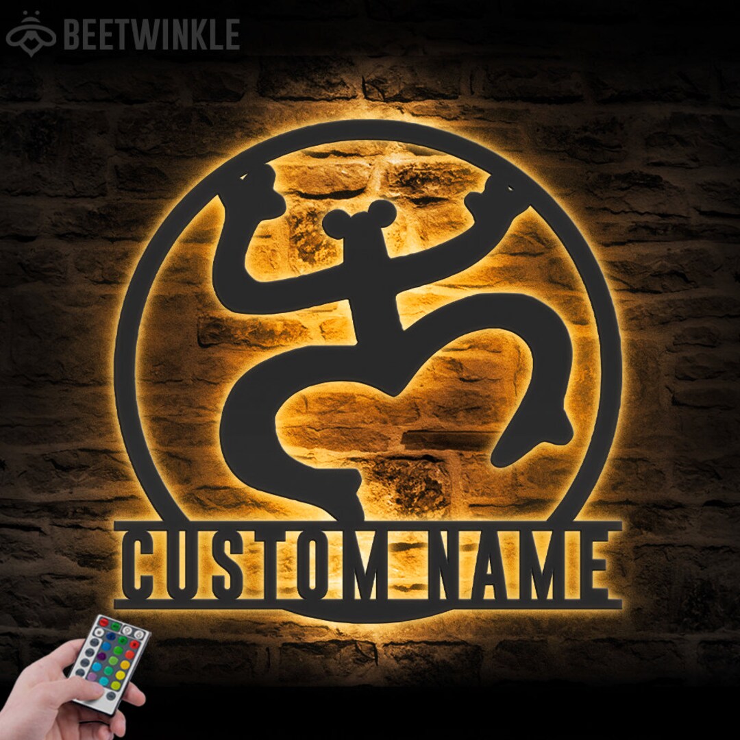 Custom Frog Coqui Puerto Rico Taino Symbol Metal Wall Art LED Light ...