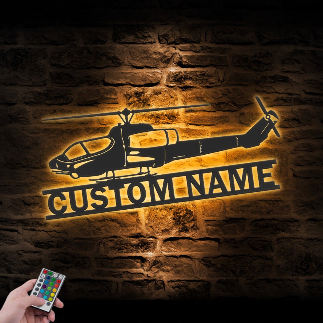 Custom Fighter Jet Metal Wall Art LED Light Personalized Marine Pilot ...