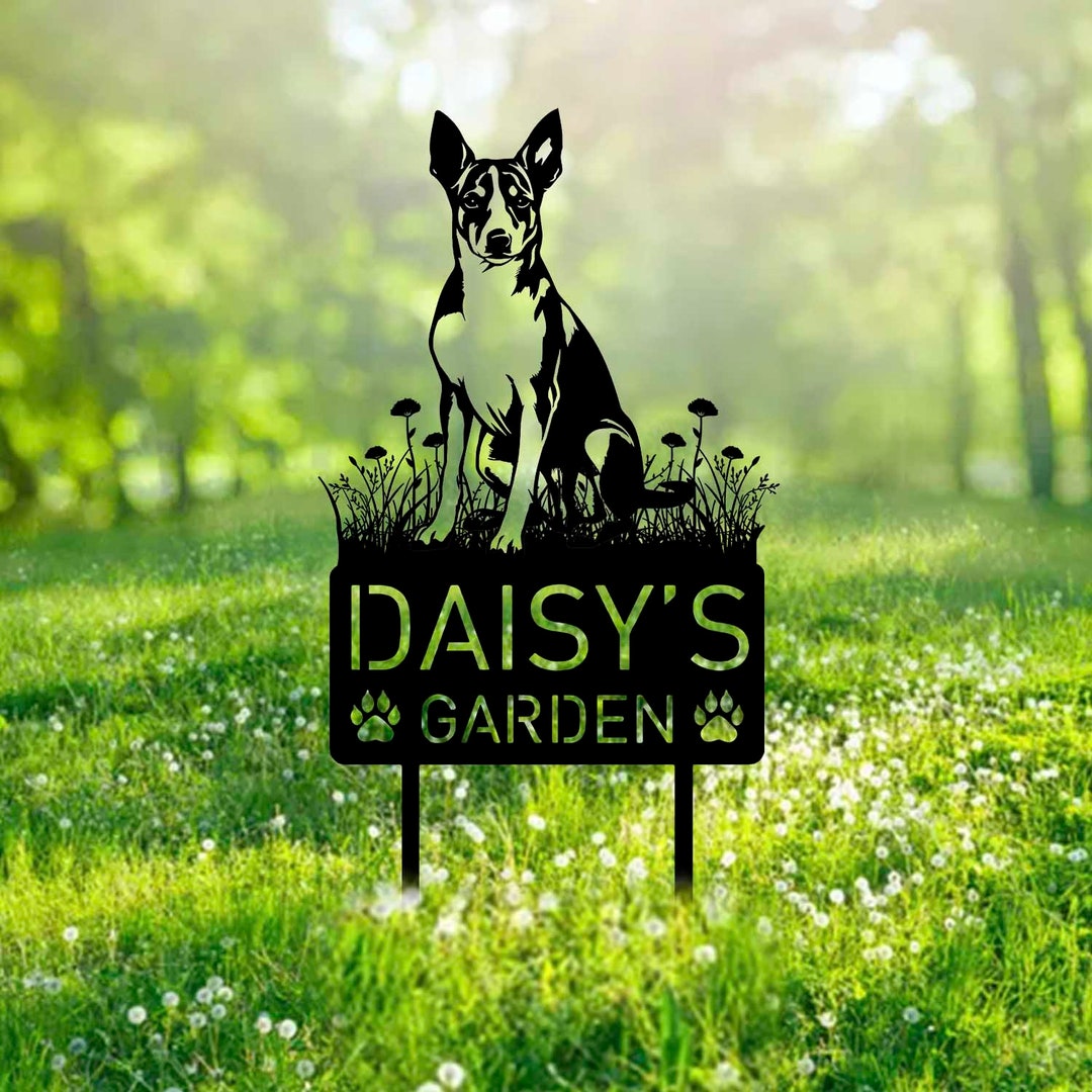 Custom Basenji Dog Metal Memorial Garden Stake Personalized Pet Grave ...