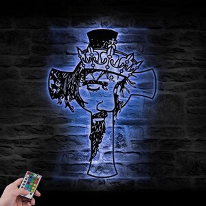 Christ Jesus King of Kings Metal Wall Art LED Light Jesus Christian ...