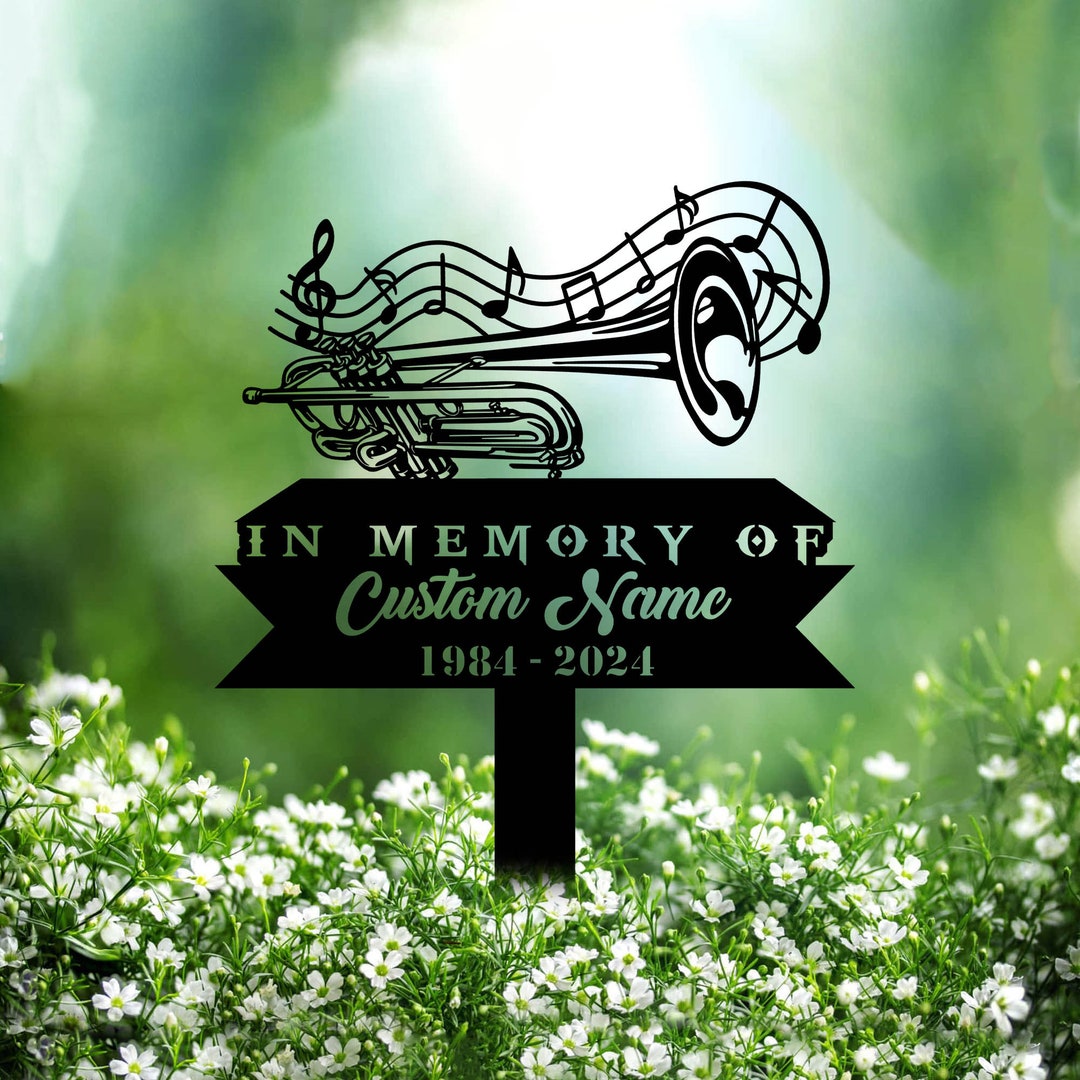 Custom Trumpet Trumpet Musical Instrument Metal Memorial Stake ...