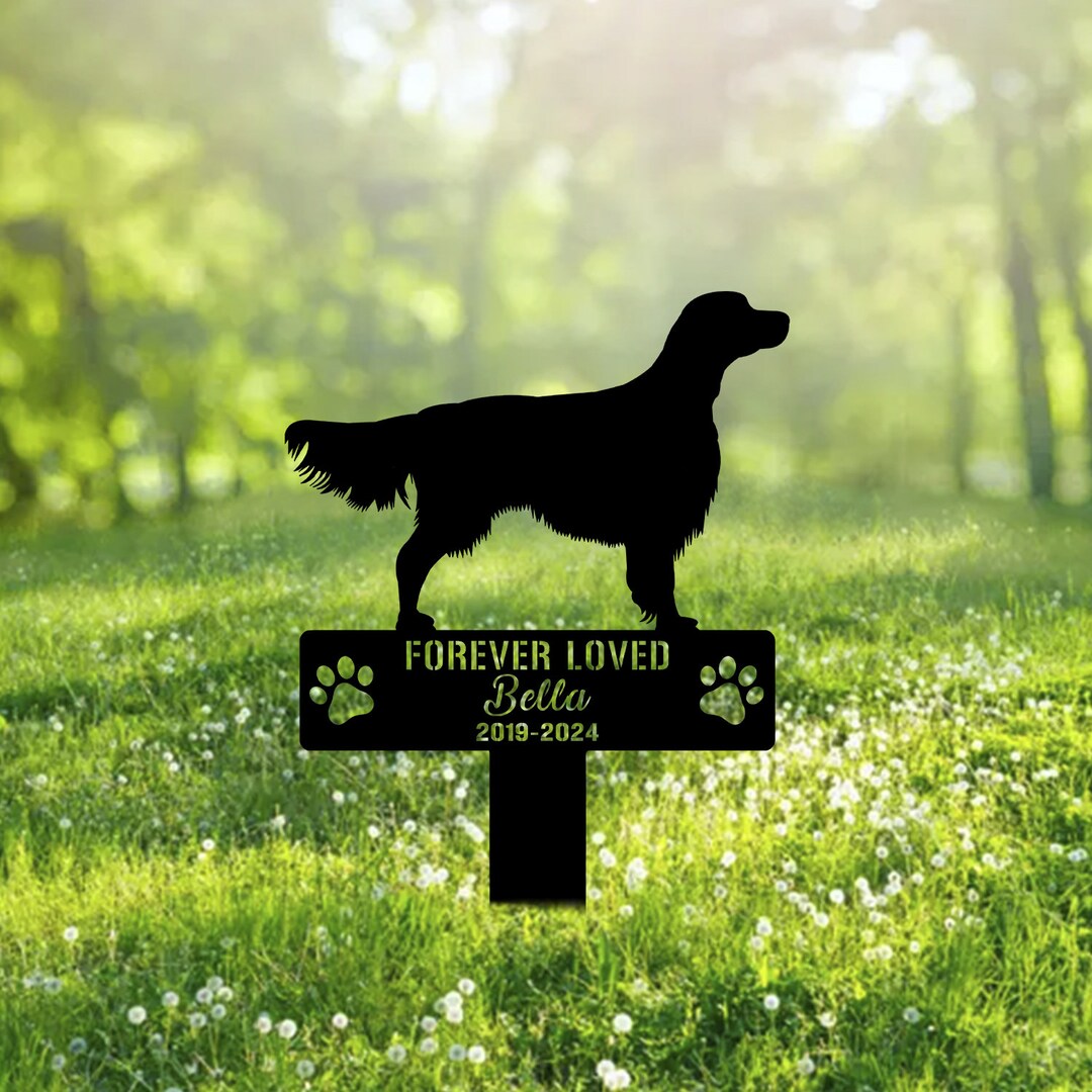 Custom Irish Red and White Setter Metal Memorial Garden Stake ...