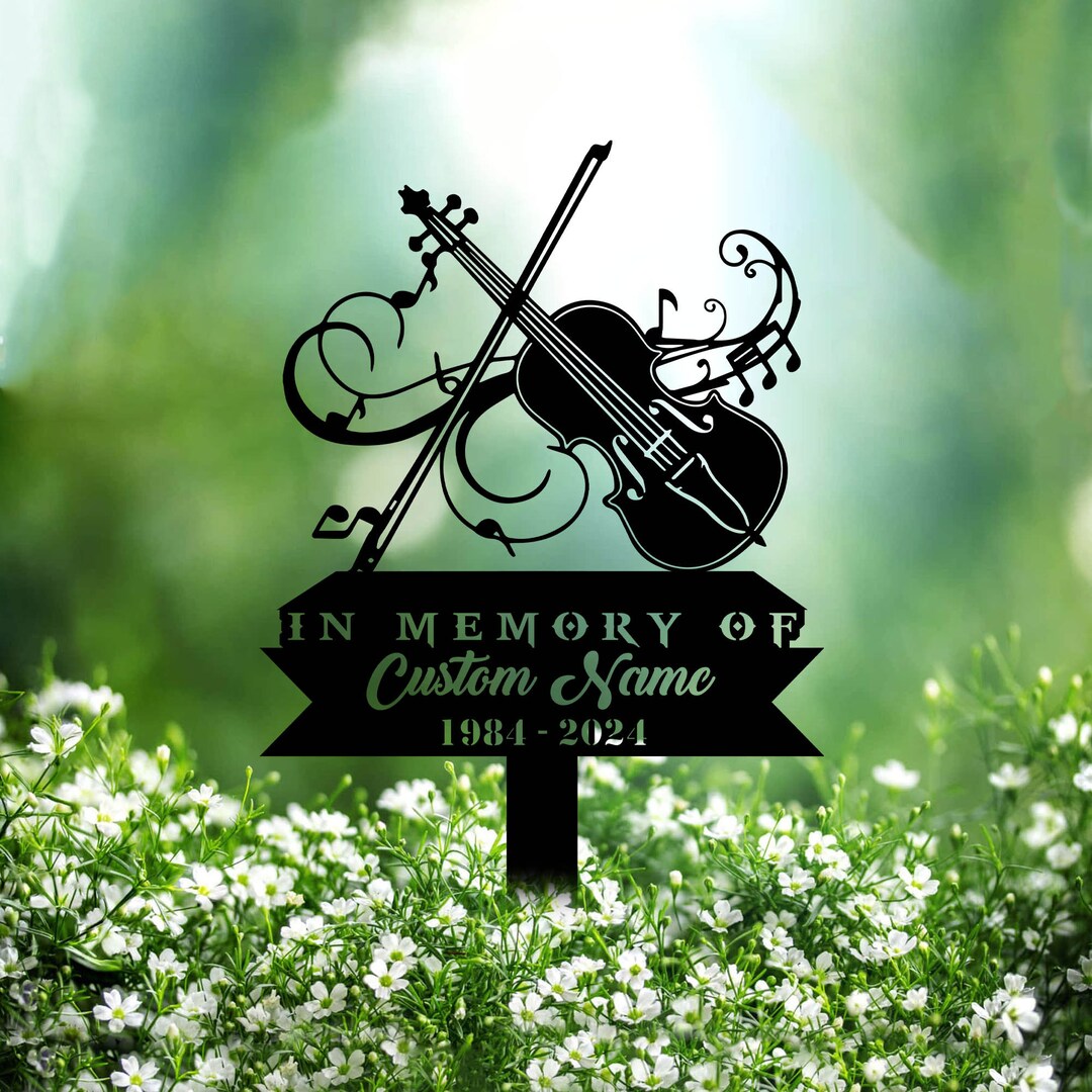 Custom Violin Musical Instrument Metal Memorial Stake Personalized ...