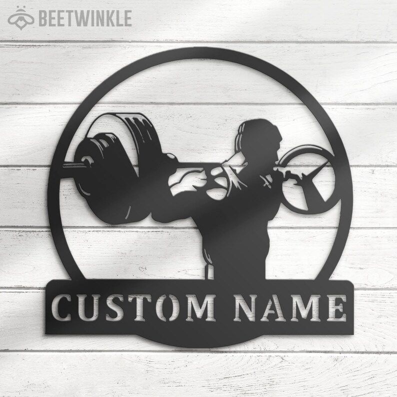 Custom Powerlifting Workout Metal Wall Art LED Light - Etsy