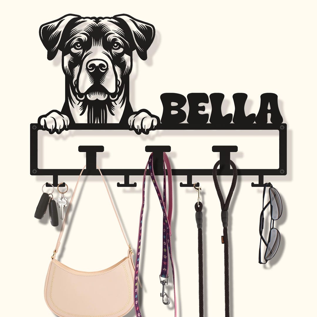 Custom Catahoula Dog Leash Collar Holder Personalized Entryway Wall ...