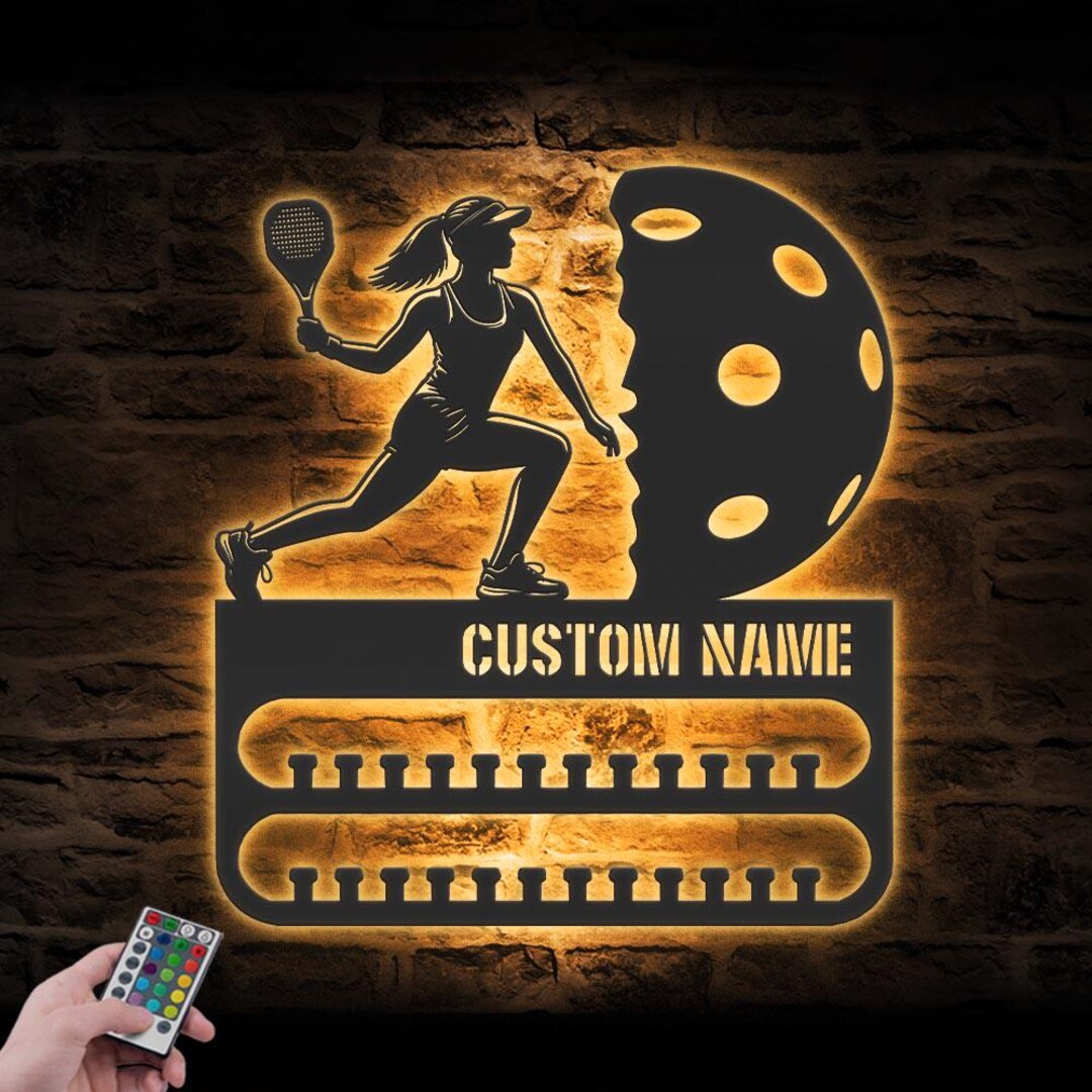 Custom Pickleball Medal Hanger With Led Light Player Medal Holder ...