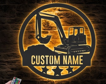 Excavator Metal Sign Cutout Industrial Home Decor Heavy - Etsy