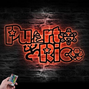 Frog Coqui Puerto Rico Taino Symbol Metal Wall Art LED Light Boriken ...