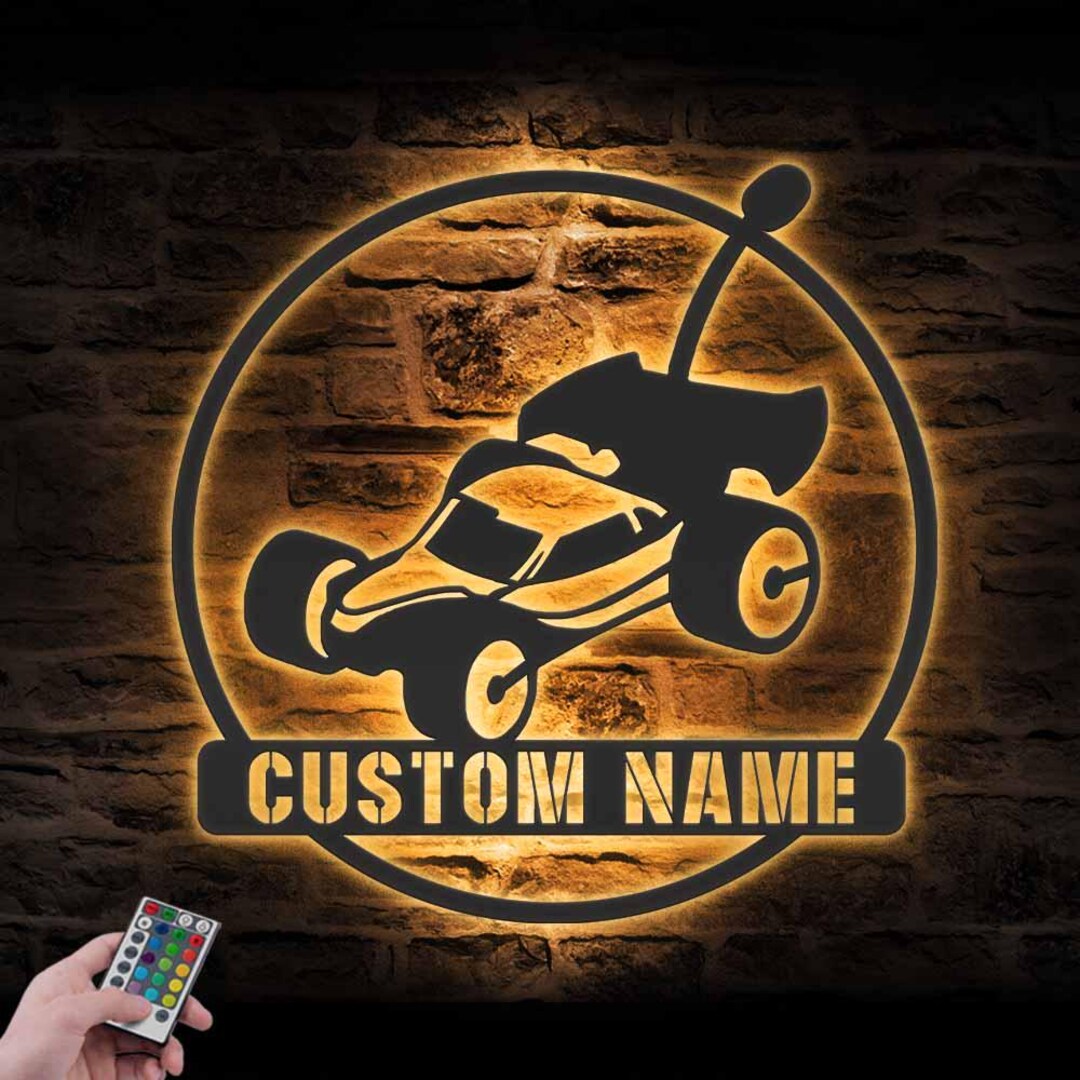 Custom Radio Control Car Metal Wall Art LED Light Personalized RC Car ...