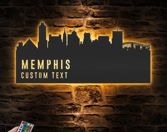 Memphis Wall Sign City Skyline Wall Decor Tennessee Wall - Etsy