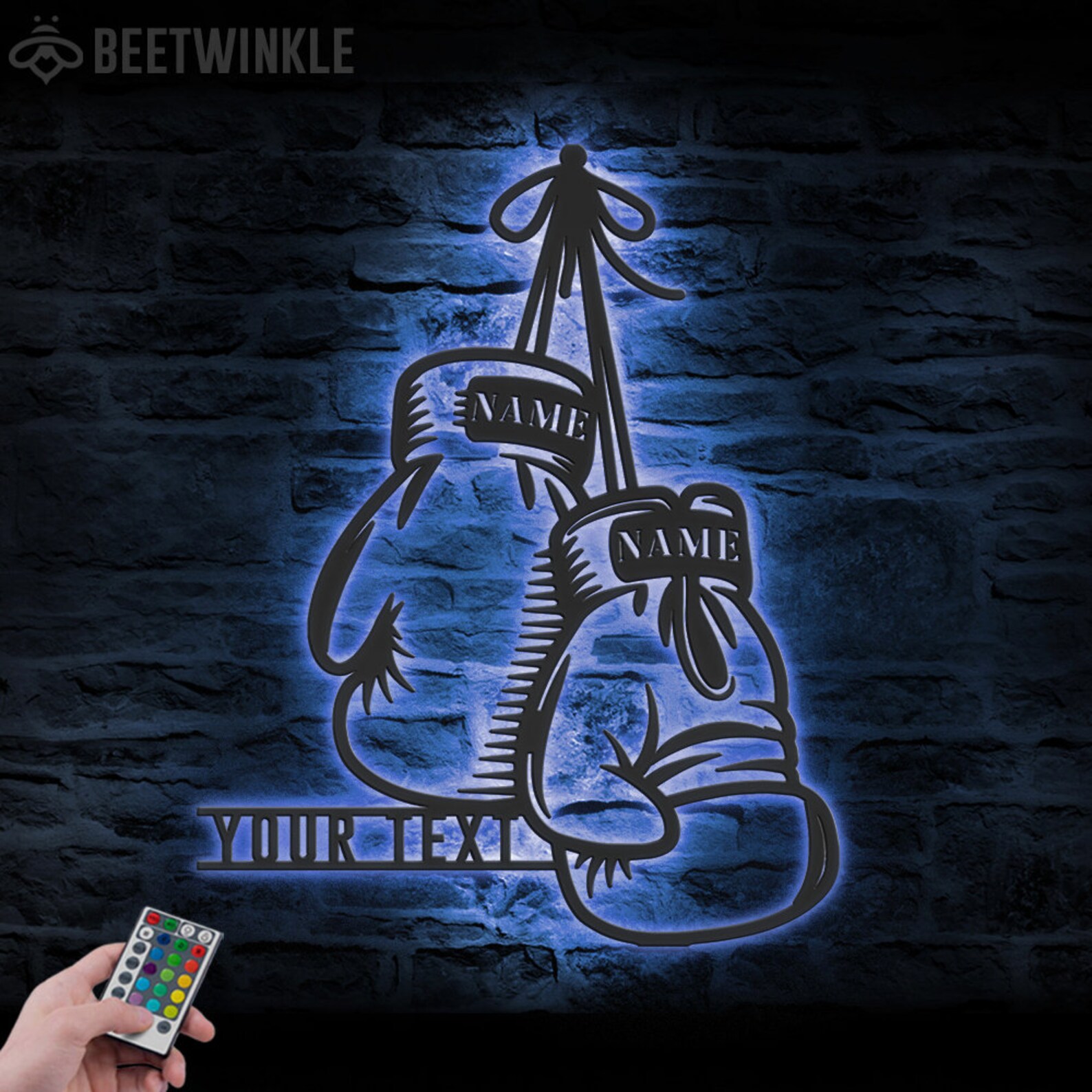Custom Boxing Gloves Metal Wall Art With LED Light - Etsy
