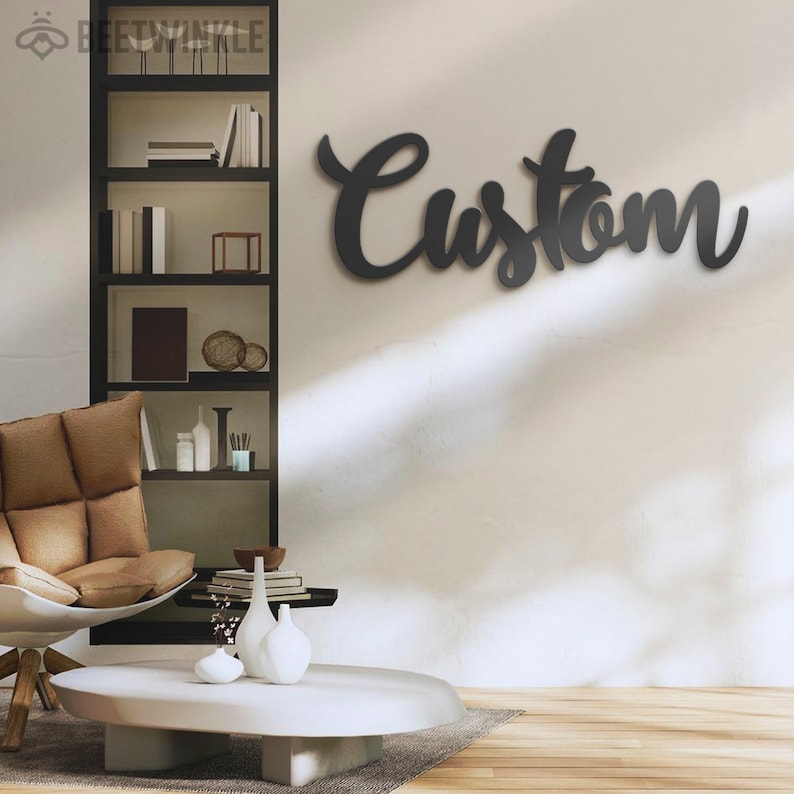 Your Custom Text Words Metal Wall Art LED Light Personalized Name Sign ...