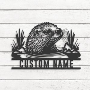 Custom Beaver Metal Wall Art LED Light Personalized Beaver Lover Name ...