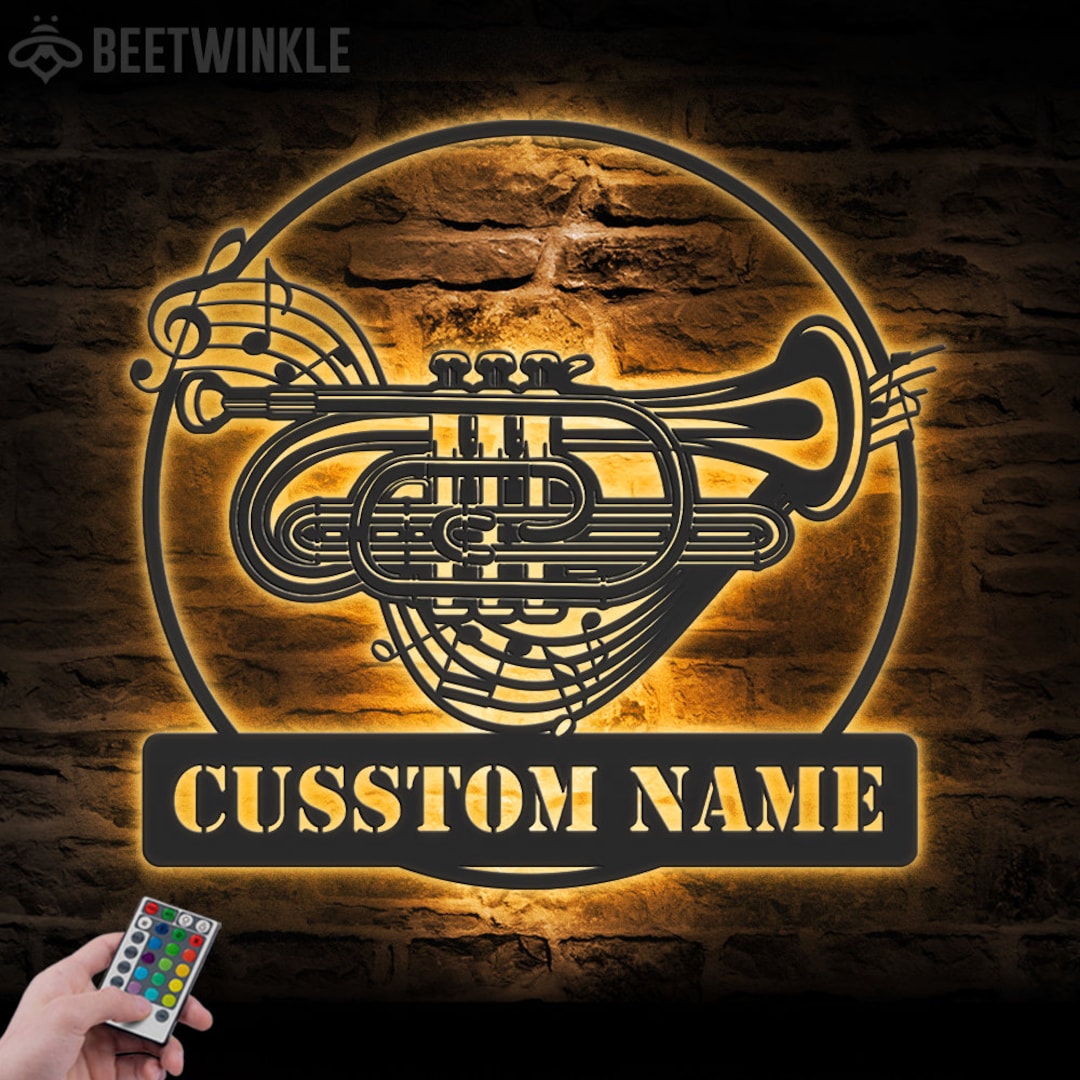 Custom Cornet Musical Instrument Metal Wall Art LED Light - Etsy