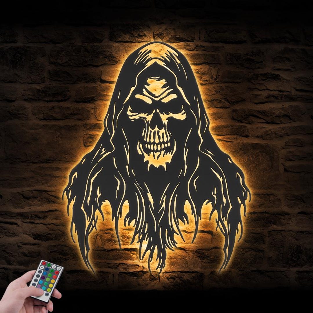Halloween Ghost Metal Wall Art With Led Lights Spooky Ghost Halloween ...