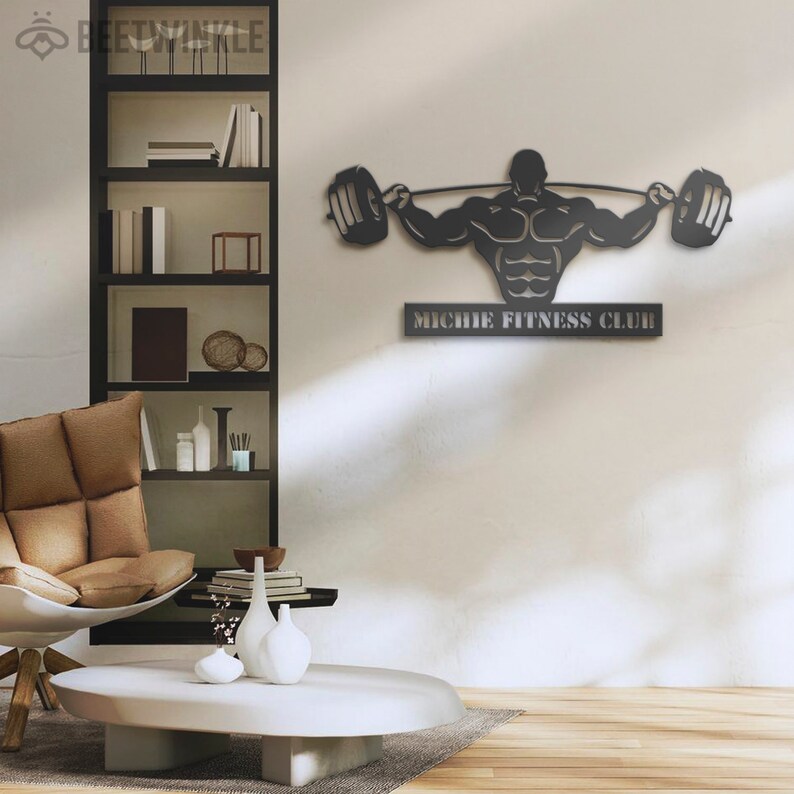 Custom Powerlifting Workout Metal Wall Art LED Light - Etsy
