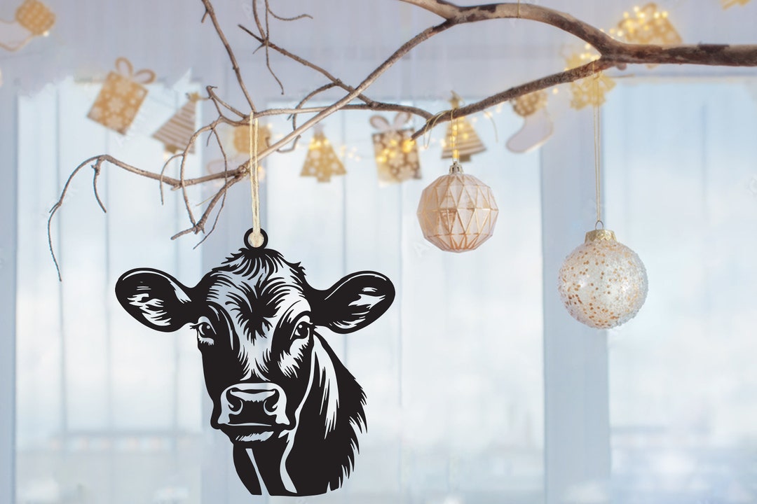 Cow Head Metal Ornament Calf Sign Heifer Christmas Ornament Christmas ...