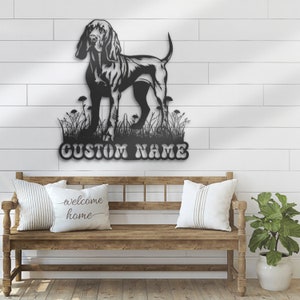 Custom Bloodhound Metal Wall Art LED Light Personalized Large Scent ...
