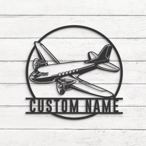 Custom Fighter Jet Pilot Metal Wall Art LED Light Personalized Aircraft ...