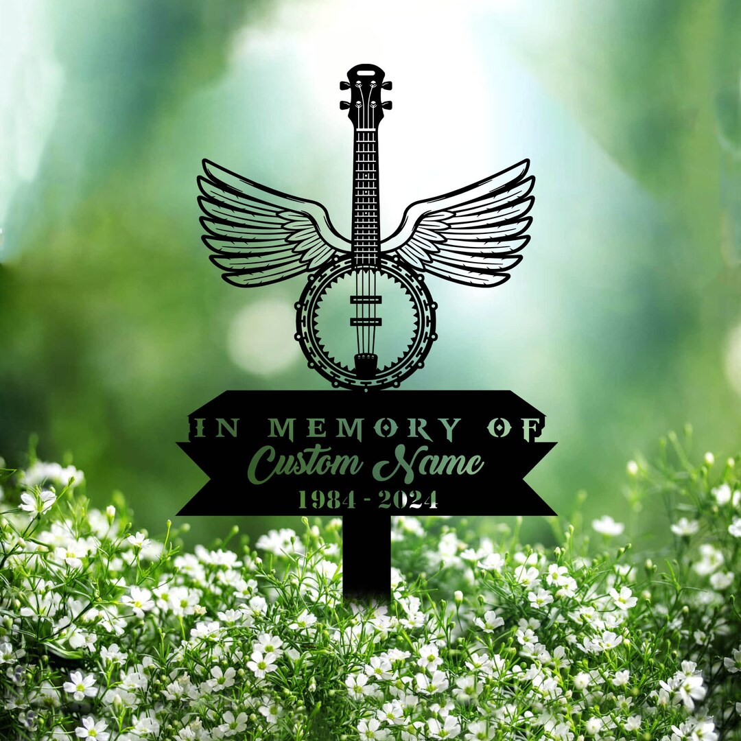 Custom Banjo Musical Instrument Metal Memorial Stake Personalized ...