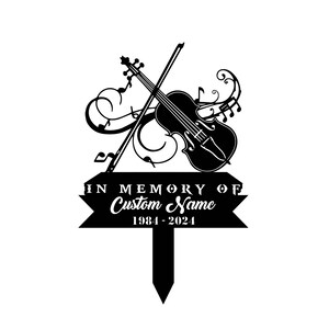 Custom Violin Musical Instrument Metal Memorial Stake Personalized ...