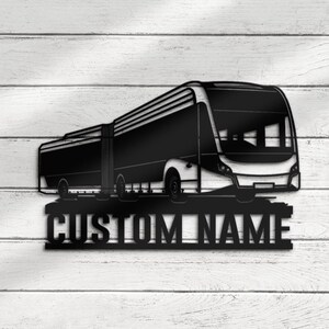 Custom Airport Bus Driver Metal Wall Art LED Light Personalized Air ...