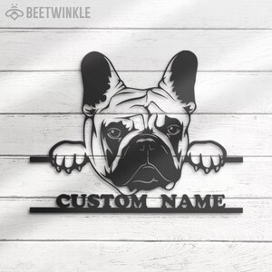 Custom French Bulldog Metal Wall Art LED Light Personalized Frenchie ...