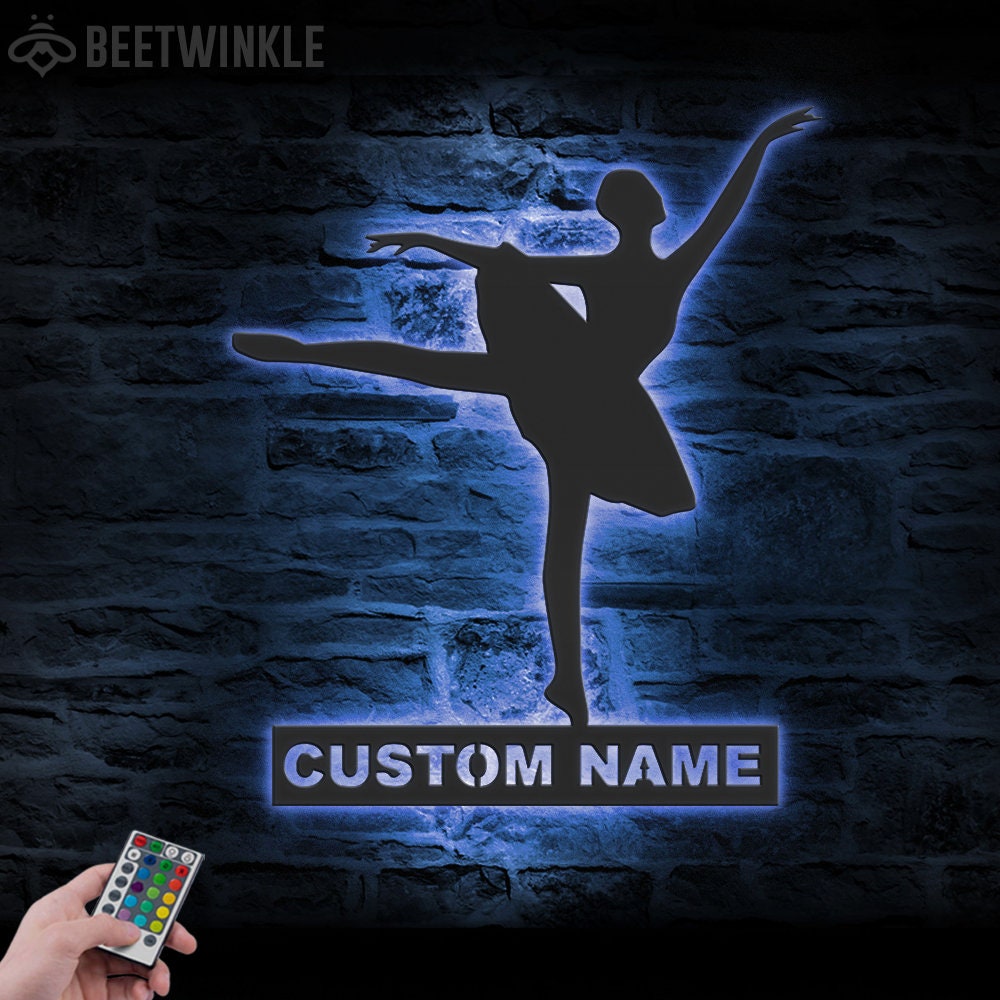 Custom Ballerina Dance Metal Wall Art LED Light Personalized - Etsy
