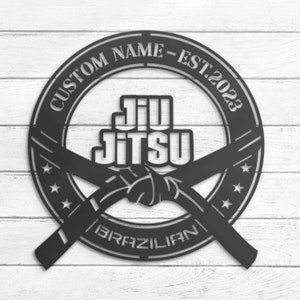 Custom Brazilian Jiu Jitsu Belt Metal Wall Art With LED Light ...