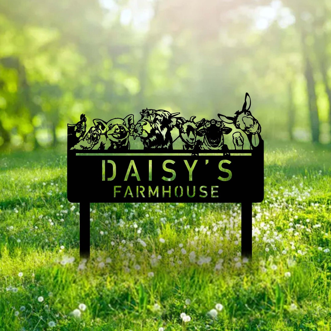 Custom Chicken Pig Cow Goat Sheep Duck Donkey Farmhouse Garden Metal ...