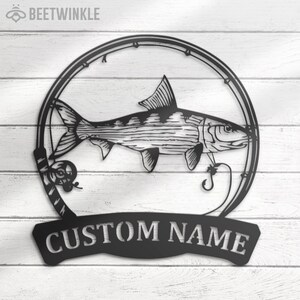Custom Bonefish Fishing Metal Wall Art LED Light Personalized Fisher ...