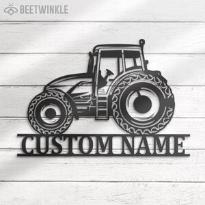 Custom Tractor Driver Metal Wall Art LED Light Personalized Farm ...