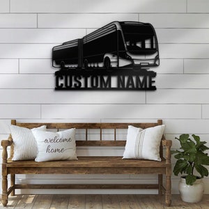 Custom Airport Bus Driver Metal Wall Art LED Light Personalized Air ...