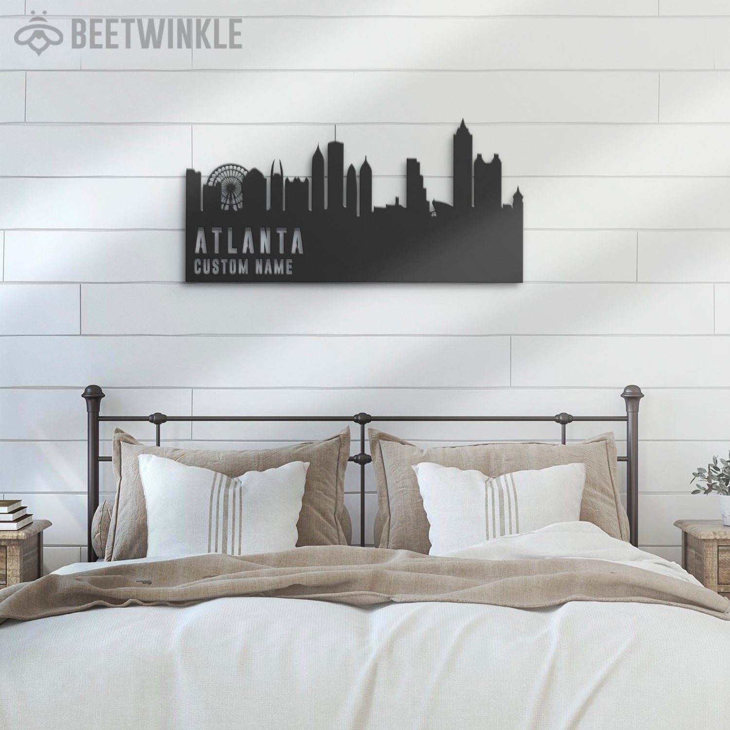 Custom Atlanta Skyline Metal Wall Art LED Light Personalized Georgia ...