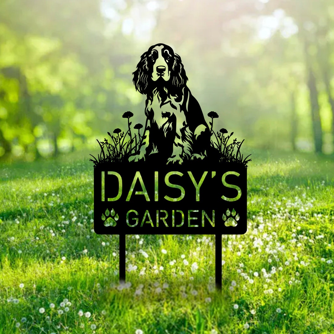 Custom Springer Spaniel Dog Metal Memorial Garden Stake Personalized ...
