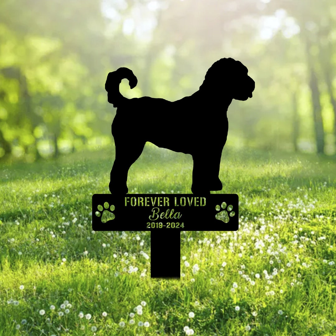 Custom Goldendoodle Metal Memorial Garden Stake Personalized Golden ...