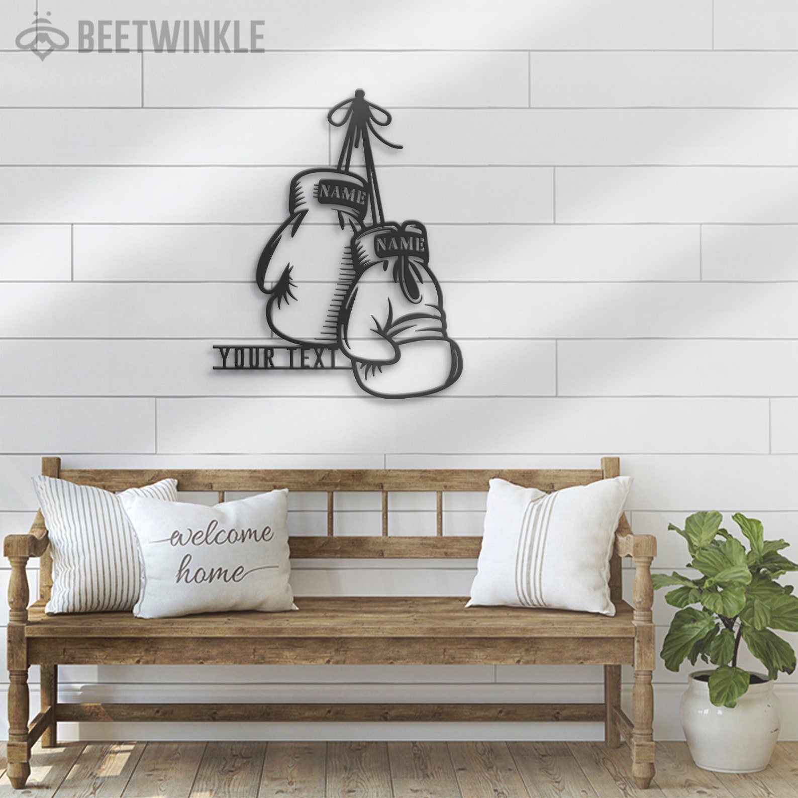 Custom Boxing Gloves Metal Wall Art With LED Light - Etsy