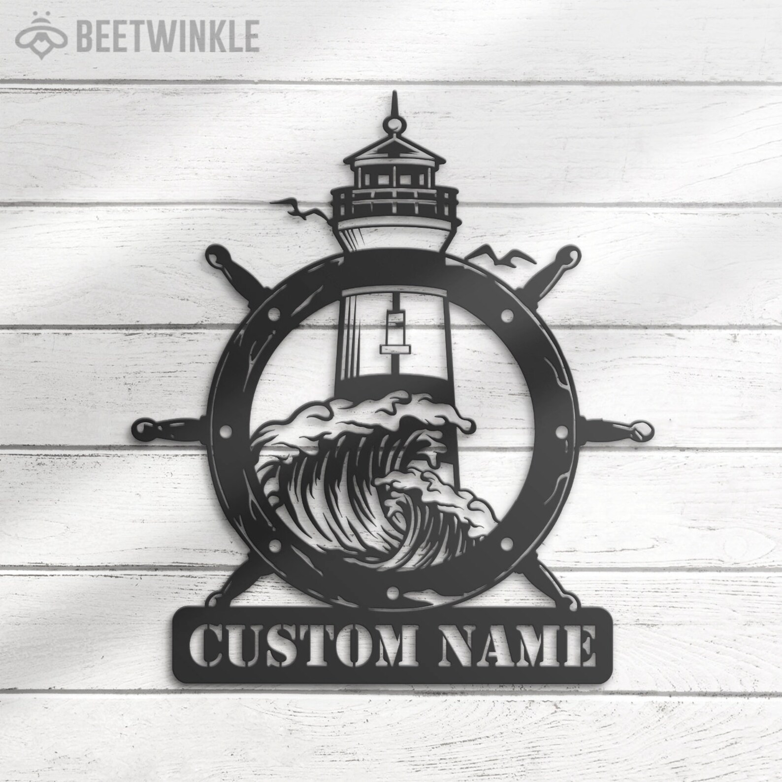Custom Lighthouse Metal Wall Art LED Light Personalized Light - Etsy