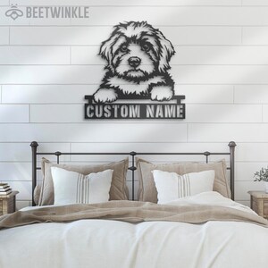 Custom Peeking Cavapoo Metal Wall Art LED Light Personalized Cavoodle ...