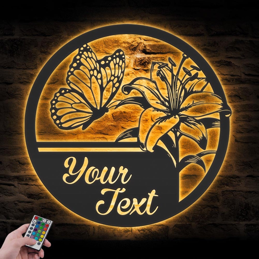 Custom Lily Flower Metal Wall Art LED Light Personalized Lilies Farm ...