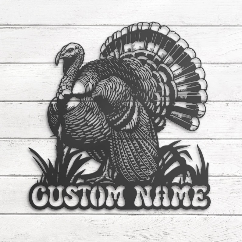 Custom Wild Turkey Farmhouse Metal Wall Art LED Light Personalized ...