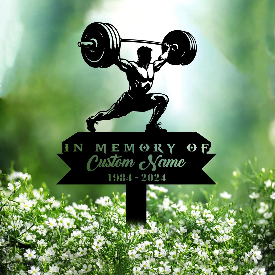 Custom Bodybuilding Athlete Metal Memorial Stake Personalized ...