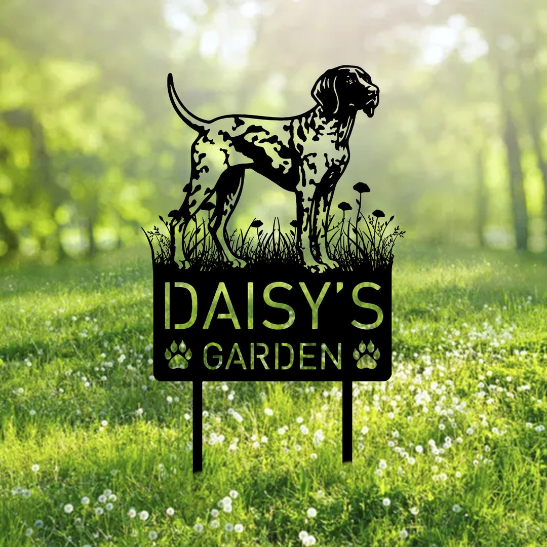 Custom German Shorthaired Pointer Metal Memorial Garden Stake ...