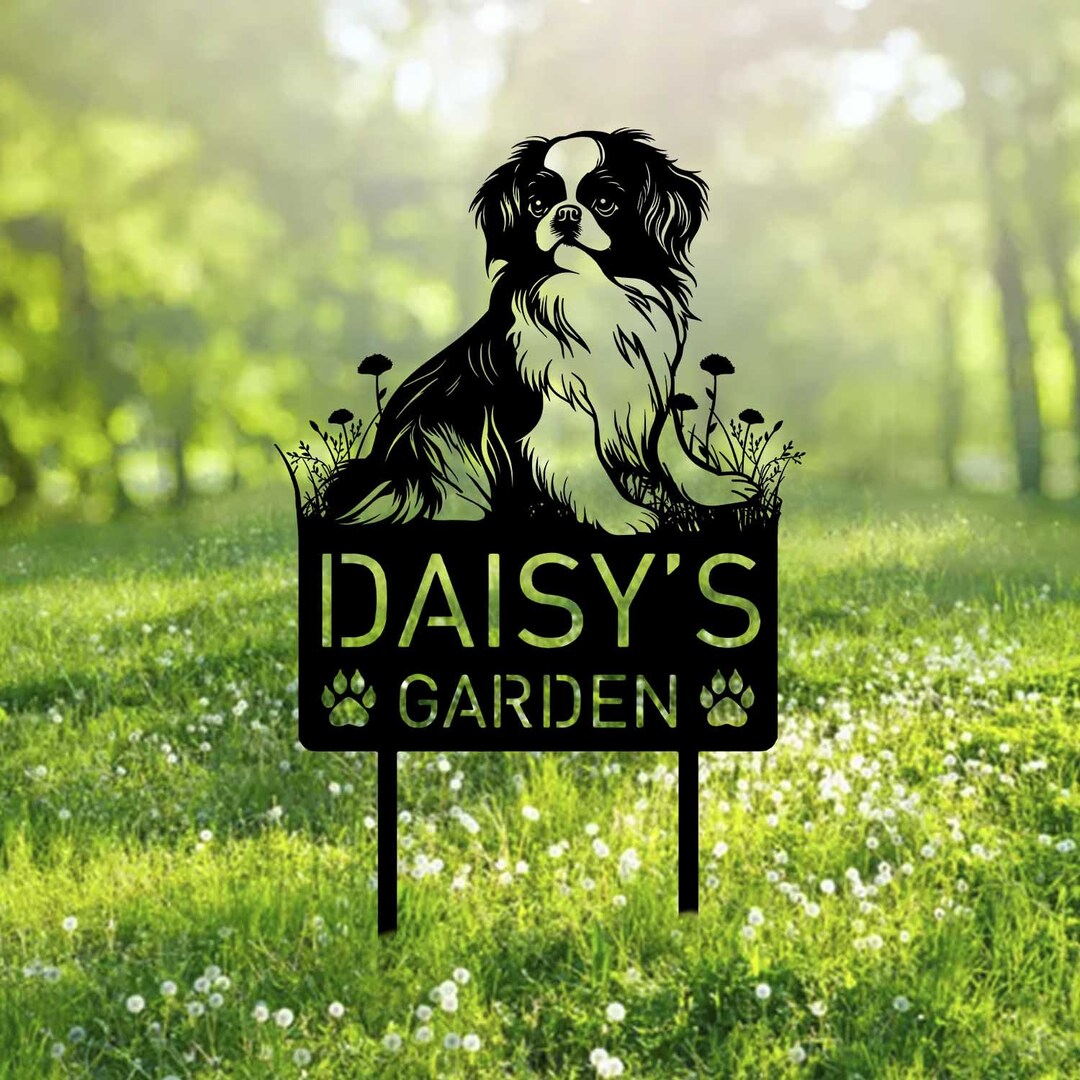Custom Japanese Chin Dog Metal Memorial Garden Stake Personalized Pet ...