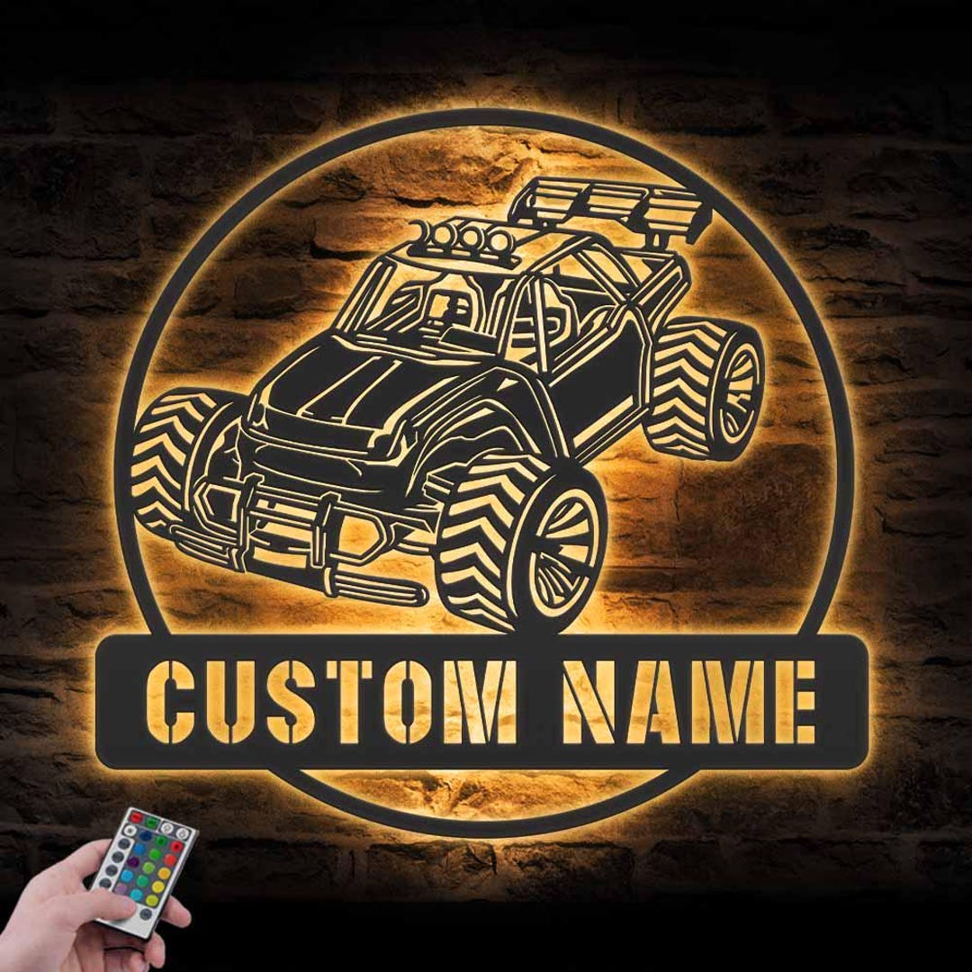 Custom Radio Control Car Metal Wall Art LED Light Personalized RC Car ...
