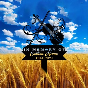 Custom Violin Musical Instrument Metal Memorial Stake Personalized ...