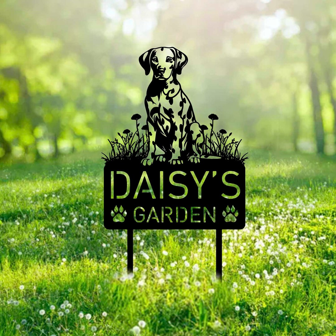 Custom Dalmation Dog Metal Memorial Garden Stake Personalized Pet Grave ...