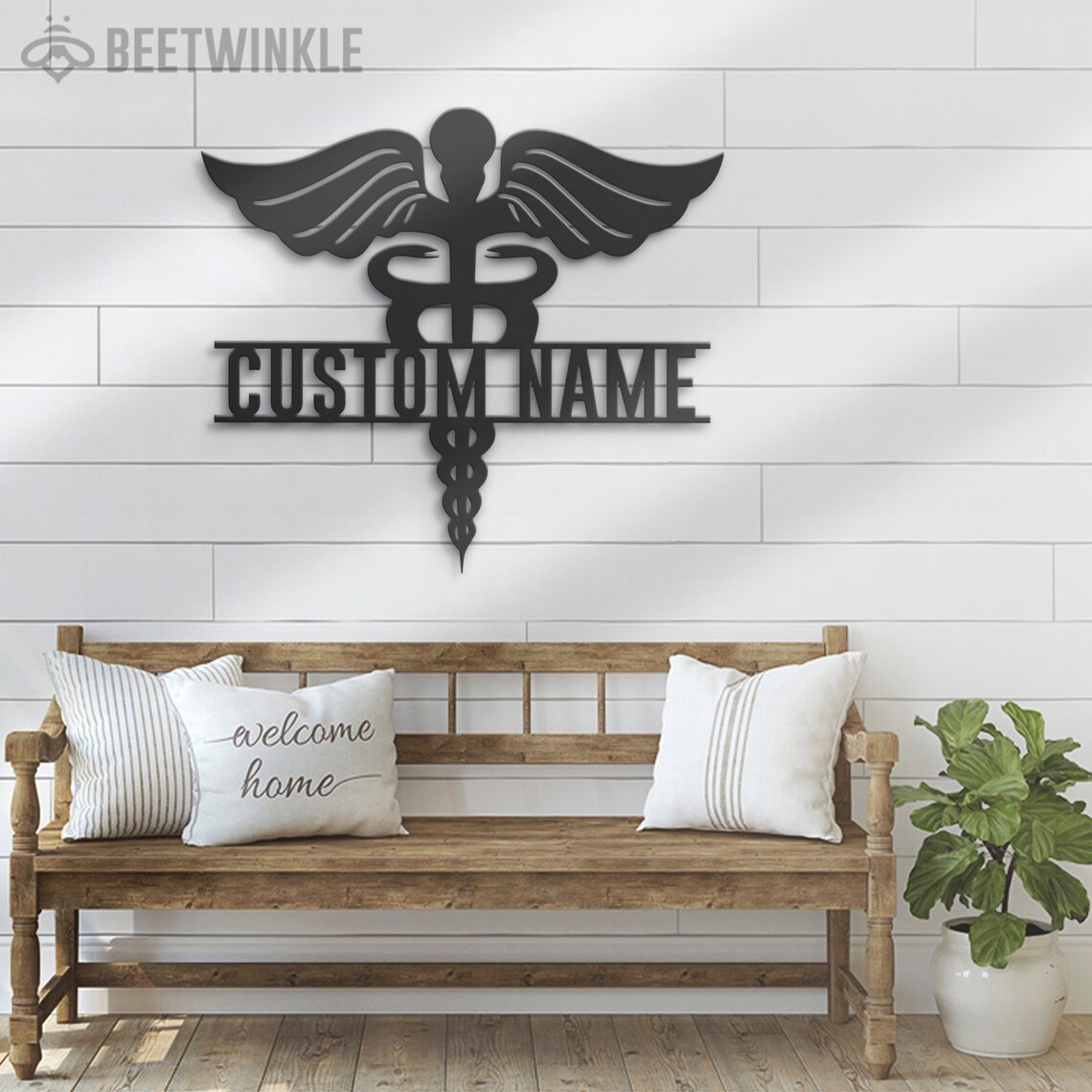 Custom Medical Symbol Caduceus MD Star Nursing Metal Wall Art - Etsy