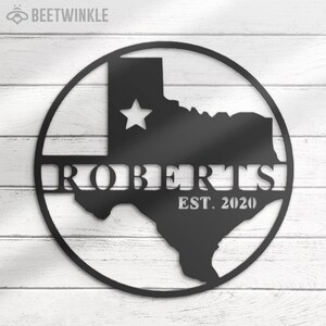 Custom Texas Map Metal Wall Art LED Light Personalized Texas State Name ...