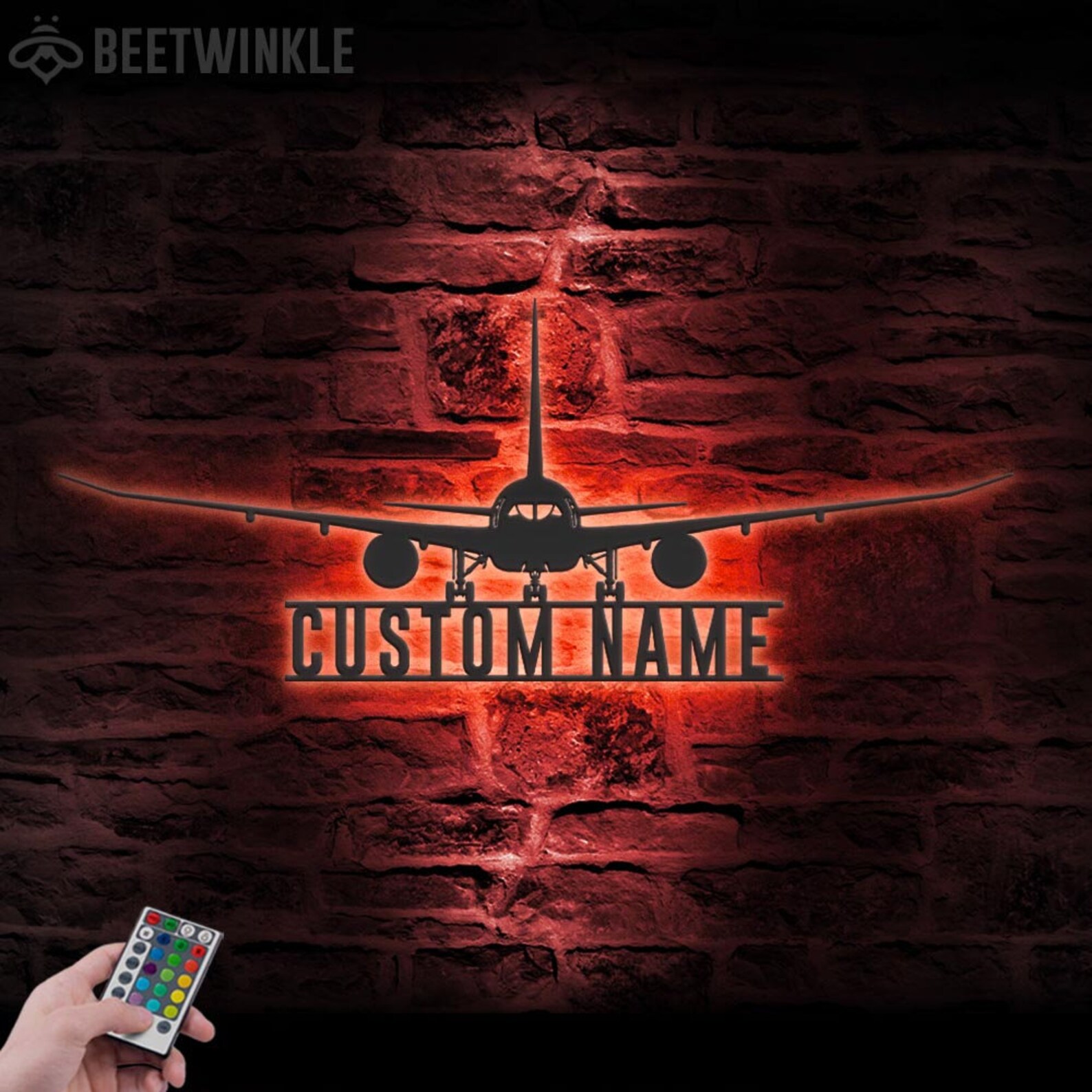 Custom Airplane Metal Wall Art LED Light Personalized Pilot - Etsy
